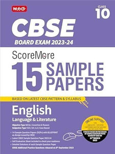 MTG CBSE ScoreMore 15 Sample Question Papers Class 10 English Language ...