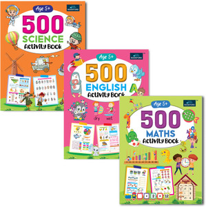 500 Activity Book for Kids ( Set of 3 ) - English, Science and Math ...