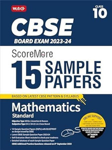 MTG CBSE ScoreMore 15 Sample Question Papers Class 10 Mathematics ...