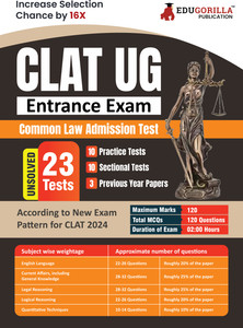 CLAT UG Exam Preparation Book 2023 - 26 Unsolved Practice Tests (8 Mock ...