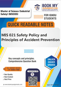 IGNOU MIS 021 Safety Policy and Principles of Accident Prevention Quick ...