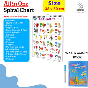 All-in-One Spiral Charts with Water Magic Book – 16 Interactive Topics ...