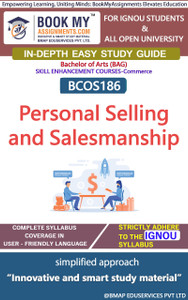 IGNOU BCOS186 Personal Selling and Salesmanship Study Material (In ...
