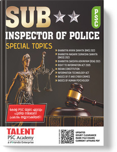 Kerala PSC SI Special Topics 2025 Edition by Talent Academy: Buy Kerala ...