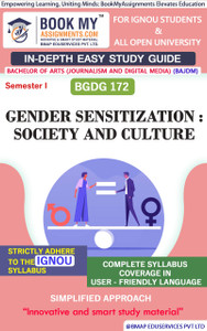 IGNOU BGDG 172 Gender Sensitization : Society and Culture In Depth ...