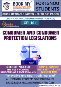 Ignou Cpi 101 Consumer And Consumer Protection Legislations Study