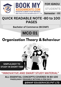 IGNOU MCO 01 MCOM Organization Theory and Behaviour Guide | Complete ...
