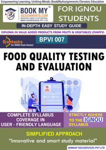 IGNOU BPVI 007 Food Quality Testing and Evaluation Study Material (In ...