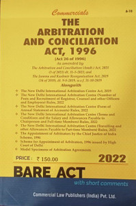 The Arbitration And Conciliation Act, 1996- 2023/Edition: Buy The ...