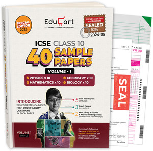 Educart ICSE Class 10 Sample Papers 2025 (Volume 1)- Physics, Chemistry ...