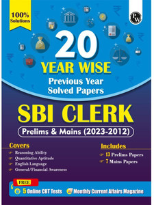 PW 20 SBI Clerk Prelims & Mains Previous Year Solved Papers For 2024-25 ...