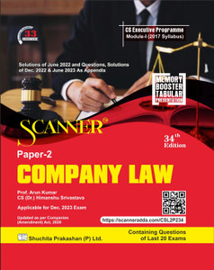 Scanner CS Executive Programme Module - I Paper -2 Company Law: Buy ...