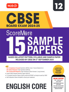 MTG CBSE Class 12 ScoreMore 15 Sample Papers English Core Book For 2025 ...