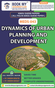 IGNOU MEDS-043 Dynamics of Urban Planning and Development | Guess Paper ...