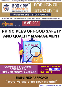 IGNOU MVP 003 Principles of Food Safety and Quality Management Study ...