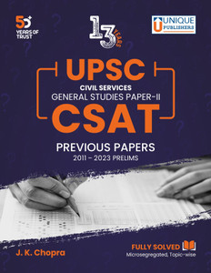 13 YEARS UPSC CIVIL SERVICES GENERAL STUDIES CSAT PREVIOUS PAPERS: Buy ...