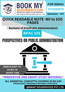 IGNOU BPAC 101 Perspectives on Public Administration for Bachelor of ...