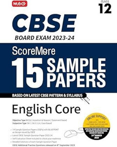 MTG CBSE ScoreMore 15 Sample Question Papers Class 12 English Core Book ...