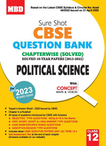 MBD Sure Shot Question Bank Political Science Class 12 (E) (2023): Buy ...