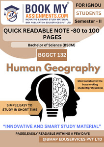 IGNOU BGGCT 132 BSCG Human Geography Book | Smart Study Notes | 130–150 ...