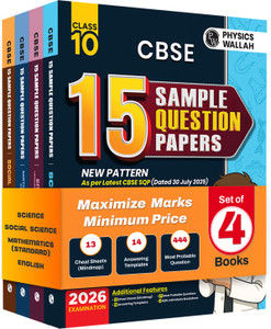 Pw Cbse Class 10 Sample Papers Combo Set (Science, Maths STD, English ...