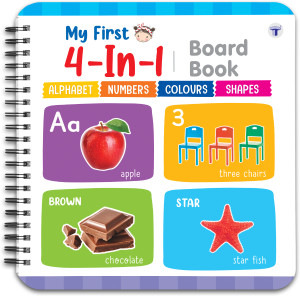 My First 4 in 1 Board Book | Alphabet, Numbers, Colours and Shapes - My ...