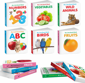 Pocket Books Set of ABC, Numbers, Fruits, Vegetables, Wild Animals, Bi ...