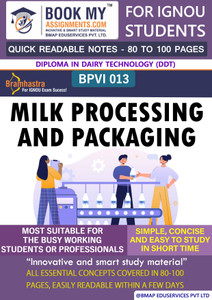 IGNOU BPVI 13 Milk Processing and Packaging Study Guide For IGNOU ...