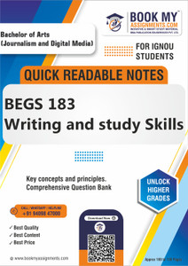 IGNOU BEGS 183 Writing and study Skills Study Guide (Quick Readable ...