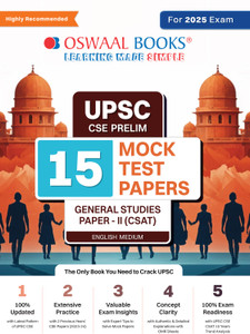 Oswaal Upsc CSE Prelims 15 Mock Test Papers General Studies Paper-2 Fo ...