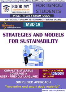 IGNOU MSD 16 Strategies and models for sustainability Study Guide (In ...