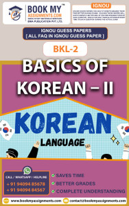 IGNOU BKL 2 Basics of Korean – II | Guess Paper | Important Question ...