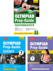 MTG Olympiad Prep-Guide Class-7 Mathematics, Science & English (Set of ...