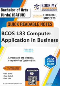 IGNOU BCOS 183 Computer Application in Business Study Material (Quick ...