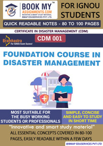 IGNOU CDM 1 Foundation Course in Disaster Management Quick Readable ...