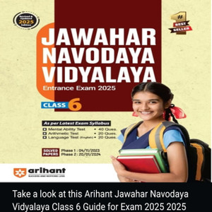 Arihant Jawahar Navodaya Vidyalaya Class 6 Guide for Exam 2025 2025 ...