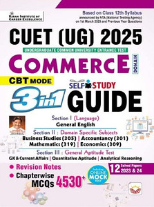 CUET UG COMMERCE 3 in 1 Self Study GUIDE Based on Latest 1 March 2025 ...