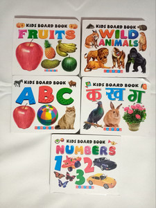 Kids Learning Board Books English Hindi Numerical Animals Fruits: Buy ...