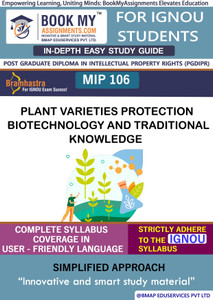 IGNOU MIP 106 Plant Varieties Protection, Biotechnology and Traditional ...