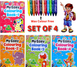 AP SINHA My Easy Colouring Book Set – 1, 2, 3 & 4 (Set of 4 Colouring Books for Kids) with Free ...