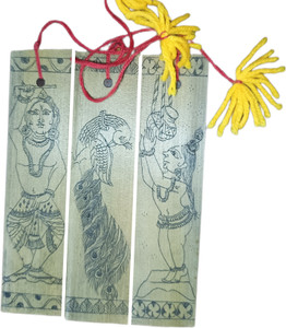 SILPAKRITI Handmade Design 2 bookmark of God Krishna and a peacock ...
