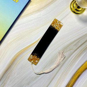 ITZYL Rectangular Resin Bookmark with Tassels -(Pack of 1)-Black ...