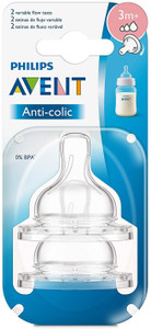 Philips Avent Anticolic teats 3m+, pack of 2 teats Medium Flow Nipple ...