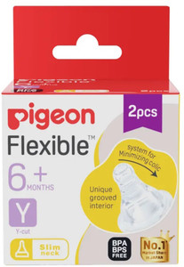 Pigeon flexible 6 months plus y slim neck 2 pcs nippls Medium Flow ...