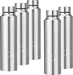 Heart Home (Pack of 5) Stainless Steel Water Bottle (1 Litre) Pani Ki ...