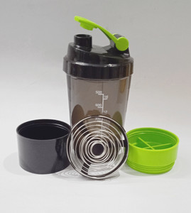 CXDU Gym Shaker With Double Compartment And Mixing Whisk 500 ml Shaker ...