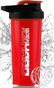 Dassio Work Hard Protein Gym Shaker Bottle with Stainless Steel Spring ...