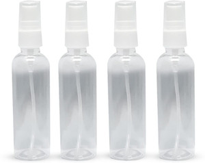 ALL IN ONE Round Refillable Transparent Plastic Spray Bottle 100 ml ...
