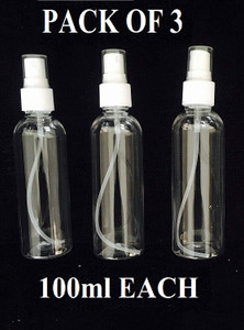 TinLivery 100 ml Clear Refillable Fine Mist Spray Bottle with Dust Cap ...