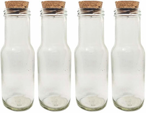 GIFTBASHINDIA Premium Glass Bottle(SOS) with Cork Lid @200ml, Pack of ...